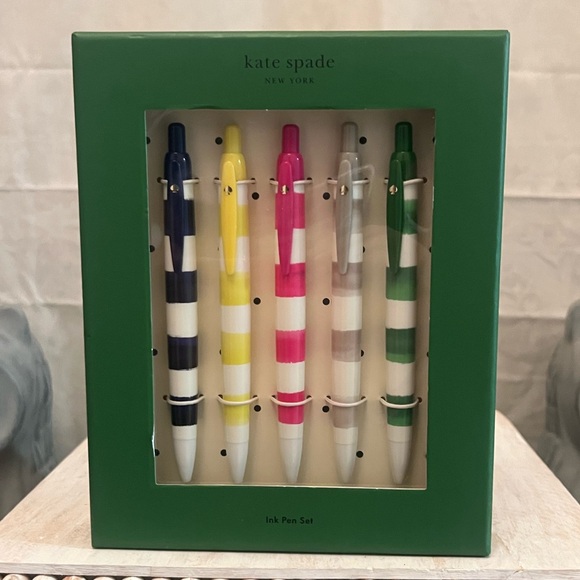 kate spade | Office | Kate Spade Rugby Stripe Pen Set | Poshmark